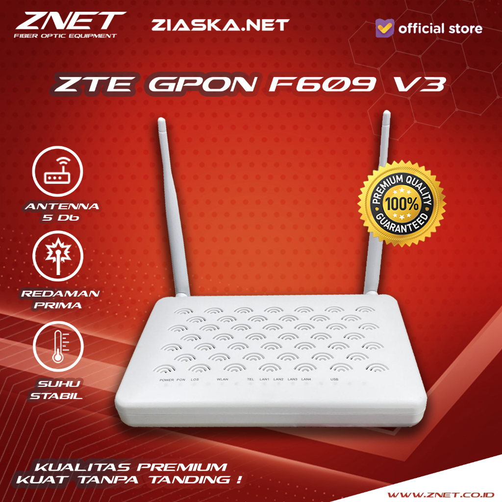 Jual ONU GPON ZTE F609 V3 1GE+3FE+1POTS+2.4G WIFI PPPOE STATIC ROUTER ...