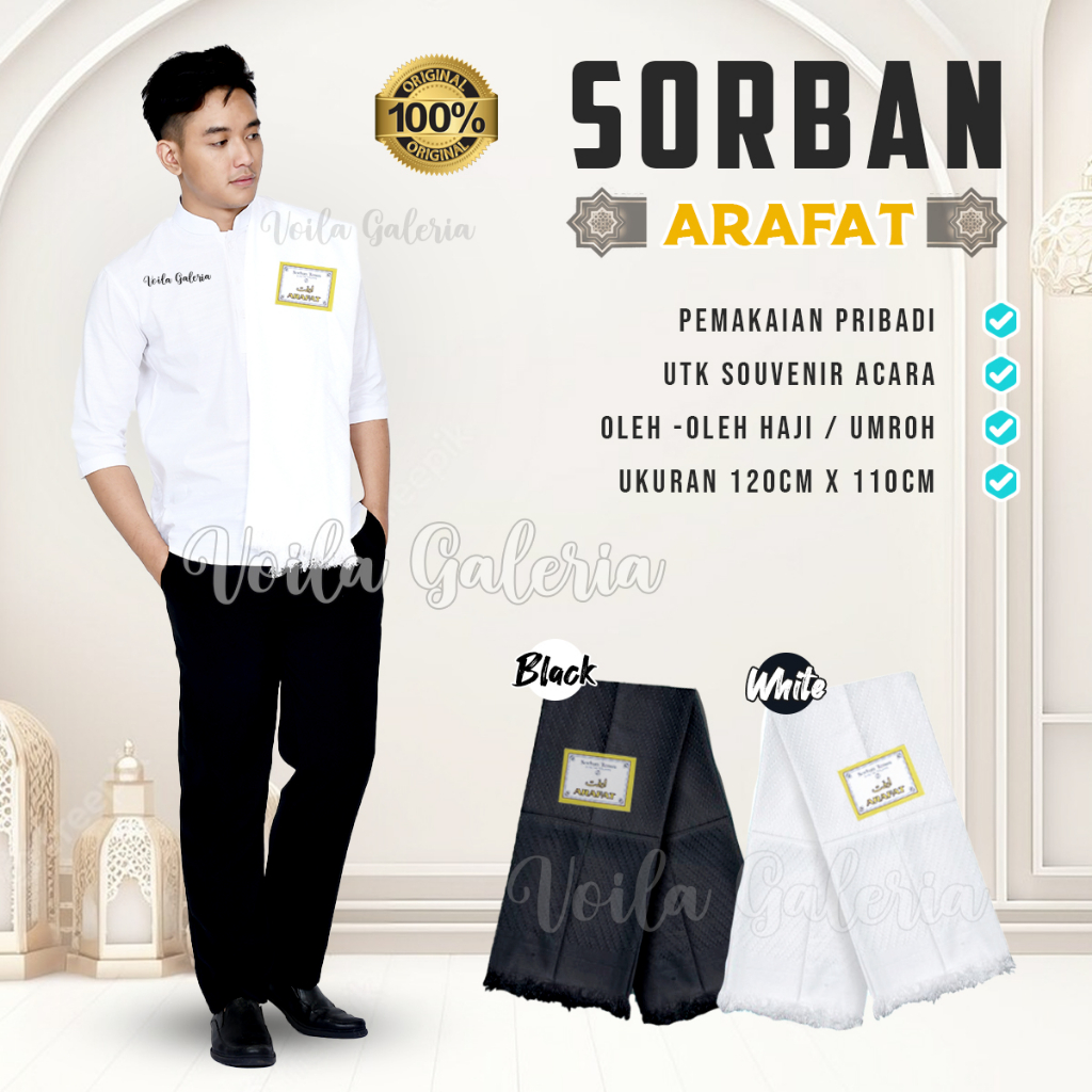 Jual Surban Arafat Putih Polos - Sorban Kain Arab - Grosir Haji ...