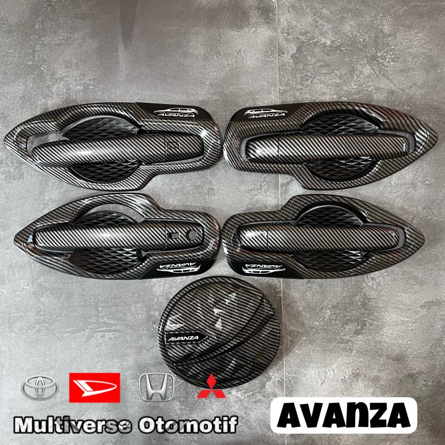 Jual Paket Outer Handle Tank Cover Avanza Xenia Veloz Carbon 2022+ Lengkap | Shopee Indonesia