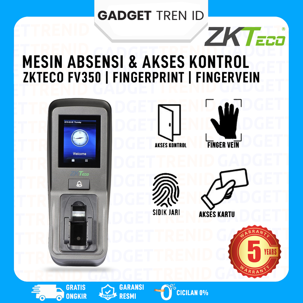 Jual Mesin Absensi Fingerprint Dan Finger Vein ZKTeco FV350 Bergaransi | Shopee Indonesia
