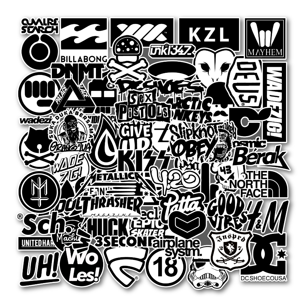 Jual 64 pcs stiker aesthetic stiker pack series black white anti air ...