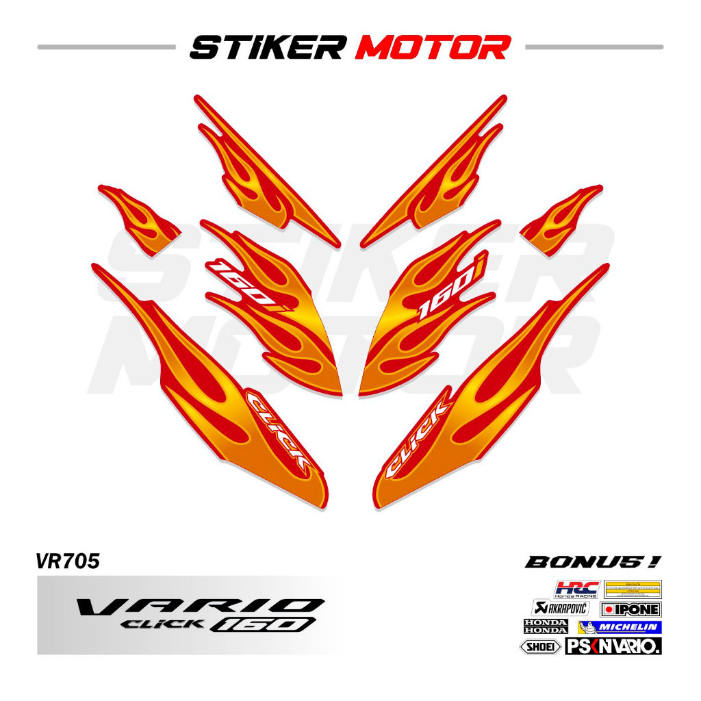 Jual VR705 STRIPING VARIO 150 VARIASI MOTIF API LIS STIKER STICKER ...