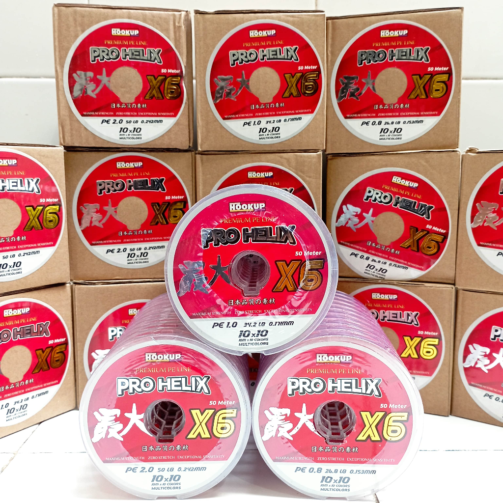 Jual PE FISCH PRO HELIX X6 - 50m Conecting MULTICOLOUR | Shopee Indonesia