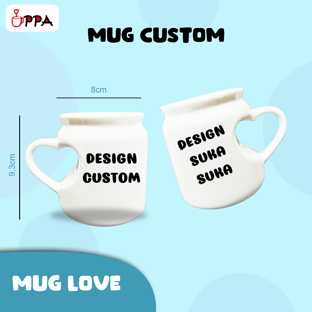 Jual MUG LOVE / MUG CUSTOM LOVE ( FREE DESIGN) / GELAS CUSTOM | Shopee ...