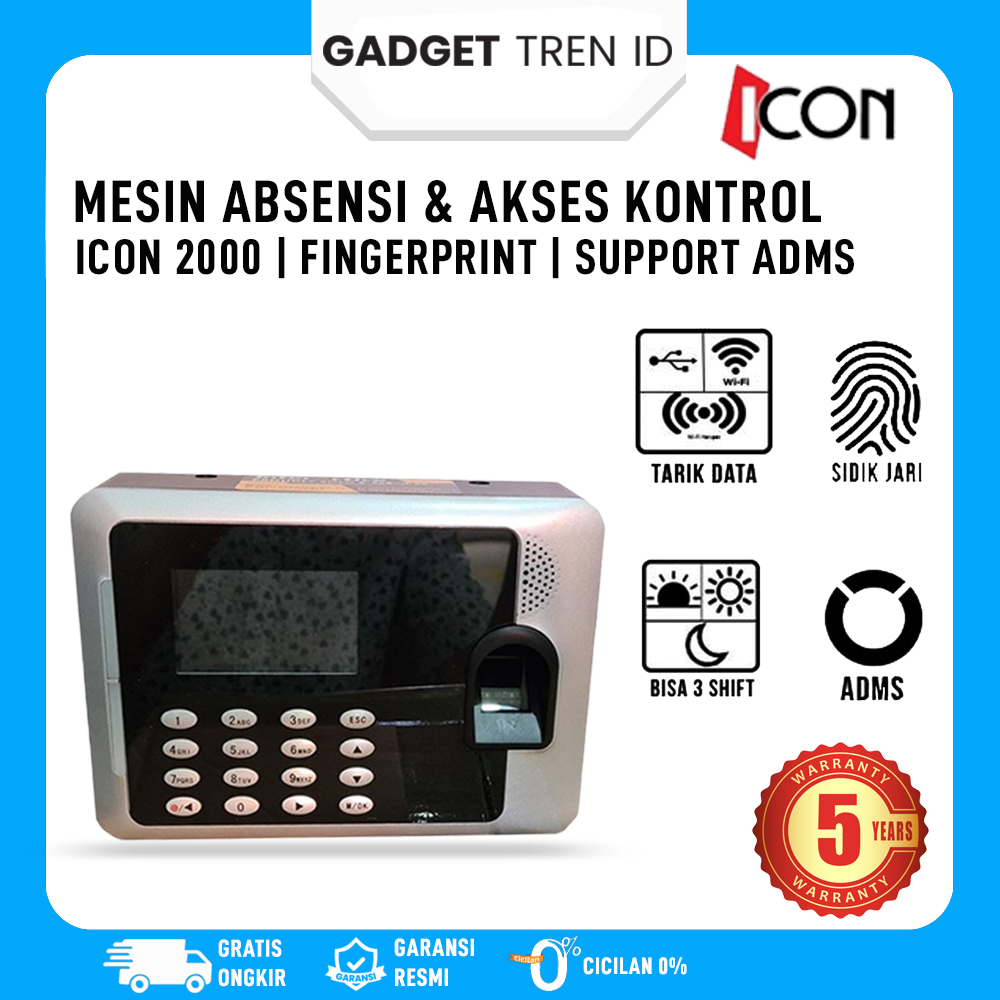 Jual Mesin Absensi ICON 2000 Fingerprint ADMS | Not Solution X100C X ...