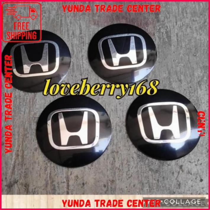 Jual sticker stiker lapisan tutup dop velg mobil logo HONDA - Hitam ...