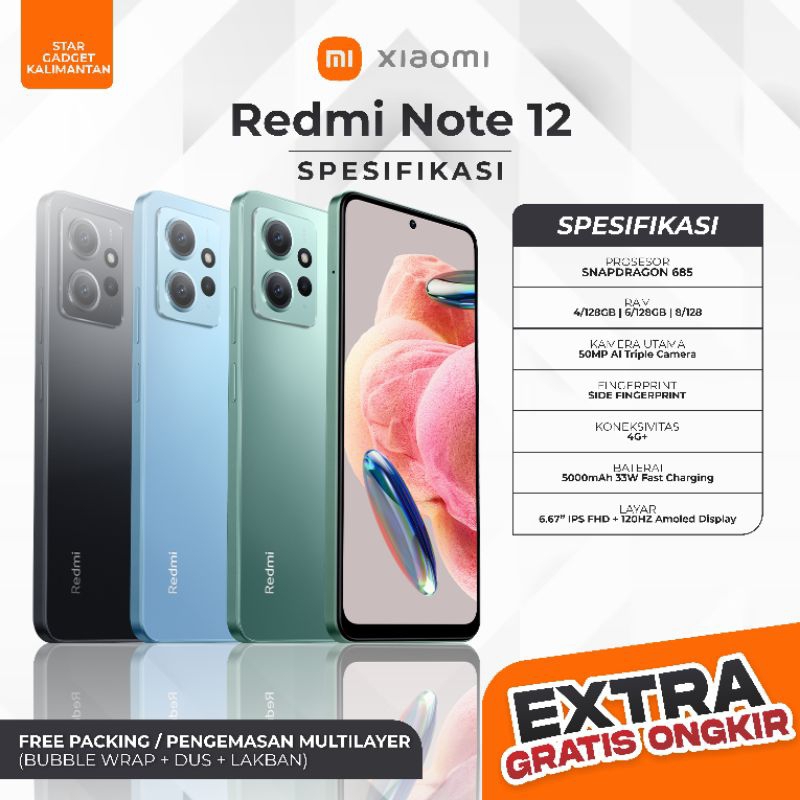 Jual Xiaomi Redmi Note 12 [4GB/128GB] | [6GB/128GB] | [8GB/128GB ...