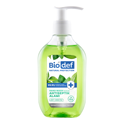 Jual GLAM - BIODEF Natural Protection Mint + Green Tea Hand Wash Botol ...