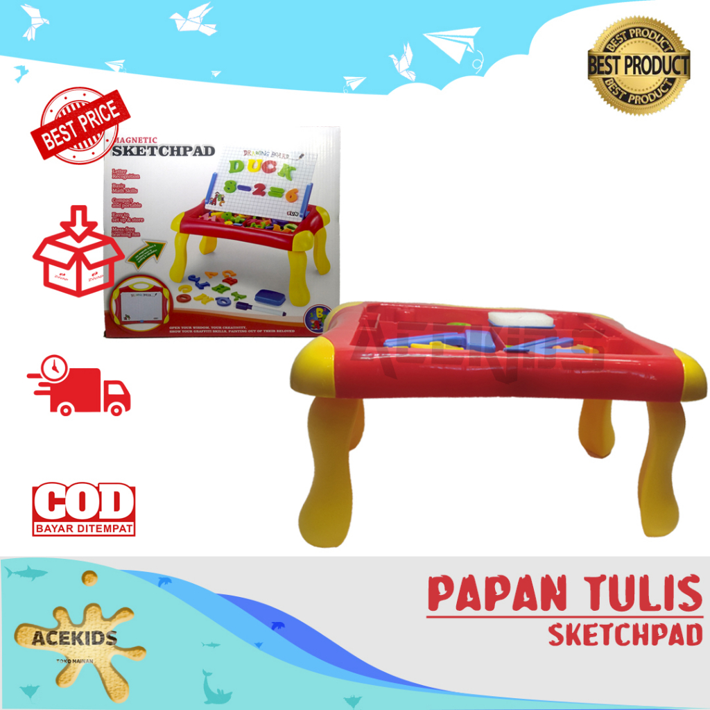Jual Meja Belajar Gambar Lukis Plus Papan Tulis Magnet Drawing Board ...