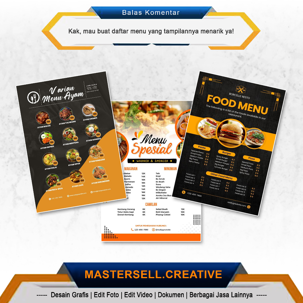 Jual BUAT MENU JUALAN YANG MENARIK TAPI MURAH | DESAIN MENU JUALAN YANG ...