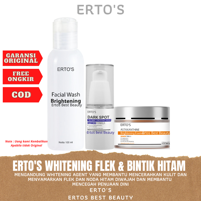 Jual Ertos Paket Flek Hitam dan Kusam 3in1 ( Facial Wash, Astaxanthine, Dark Spot Serum ...