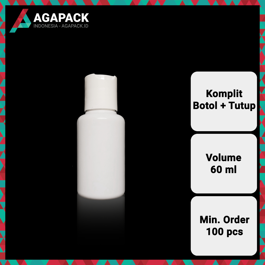 Jual Botol Press On 60 ml PET PushTop PressOn DiscTop Push Press Disc ...