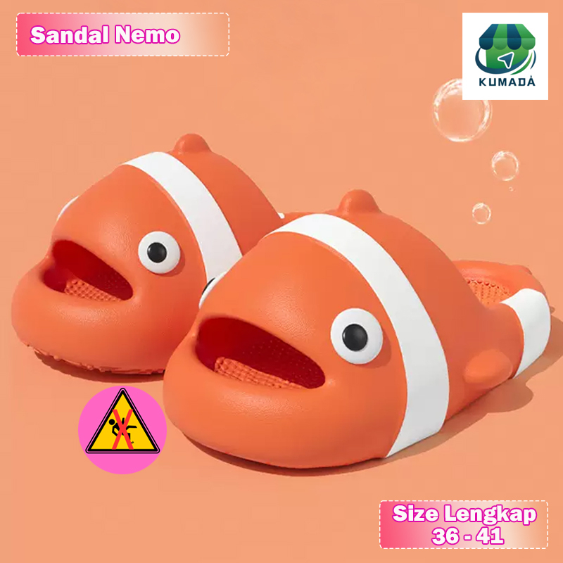 Jual Sendal Slip Motif Nemo Sendal Nemo Wanita Anti Licin Sendal Dewasa ...