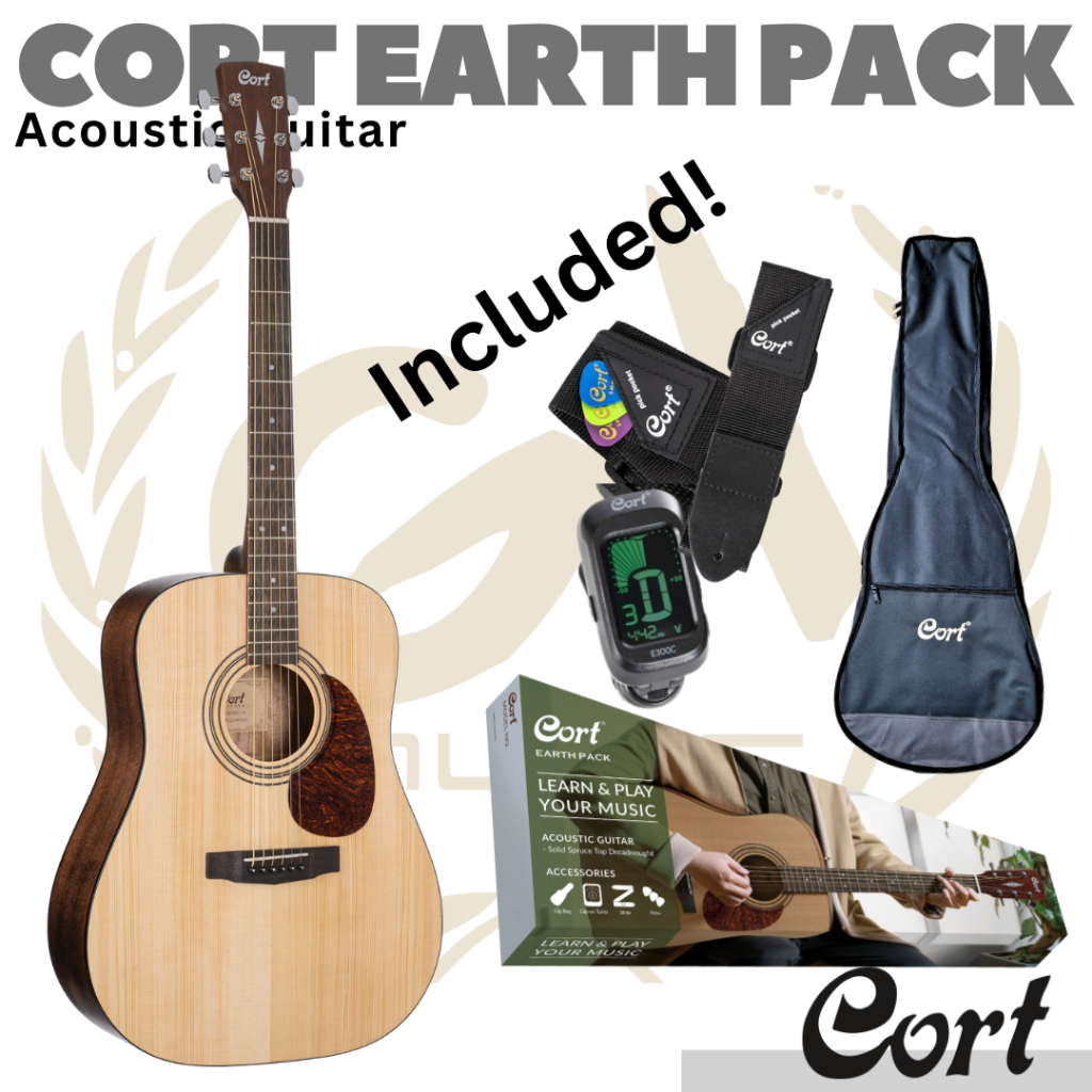 Jual CORT EARTH PACK 60 Acoustic Guitar Bundle | Gitar Akustik Earth60 ...