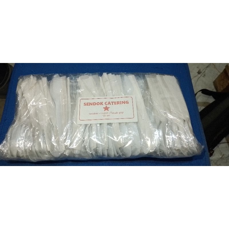 Jual Sendok Set 3in1 Sendok putih Tissue Tusuk Gigi | Shopee Indonesia