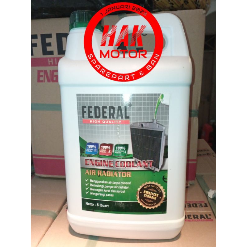 Jual AIR RADIATOR FEDERAL ( 5 LITER ) ENGINE COOLANT MOTOR MOBIL ...