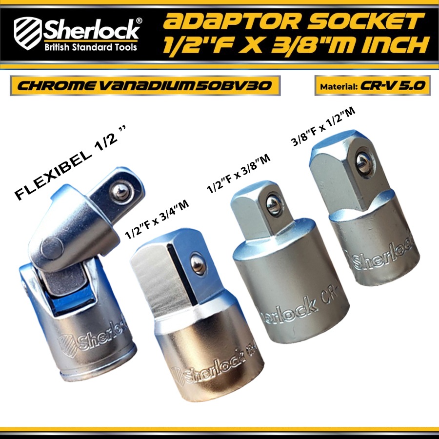 Jual Adaptor Socket 1/2" F x 3/8" M inch Sambungan Joint Drive 1/2 ...