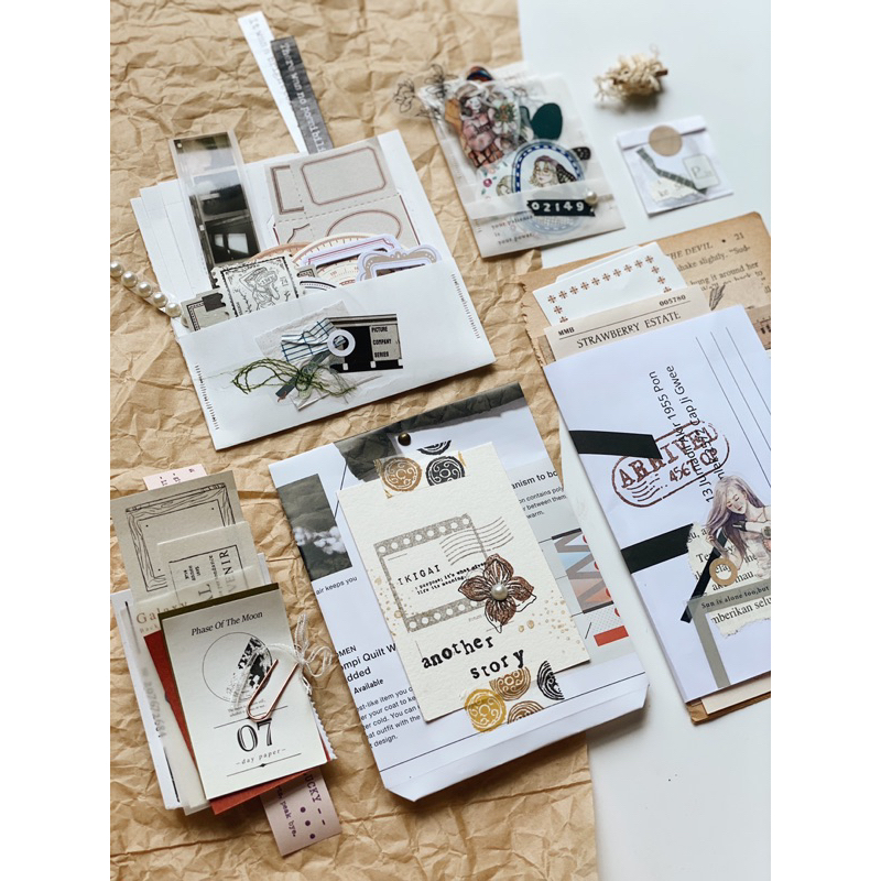 Jual Essence Premium Aesthetic Journal Kit with 100+ Supplies (Vintage ...