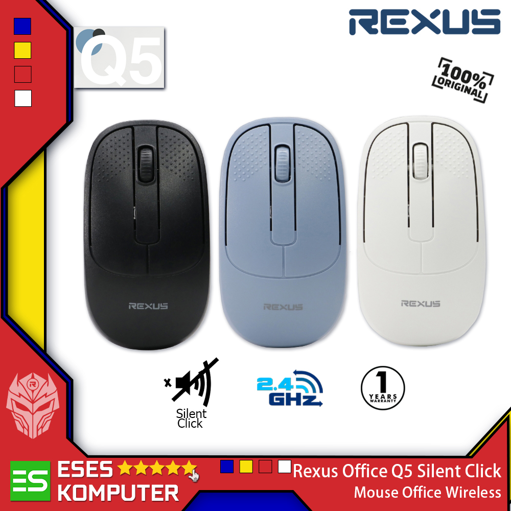 Jual Mouse Rexus Q5 Wireless | Silent Click Office Mouse | Shopee Indonesia
