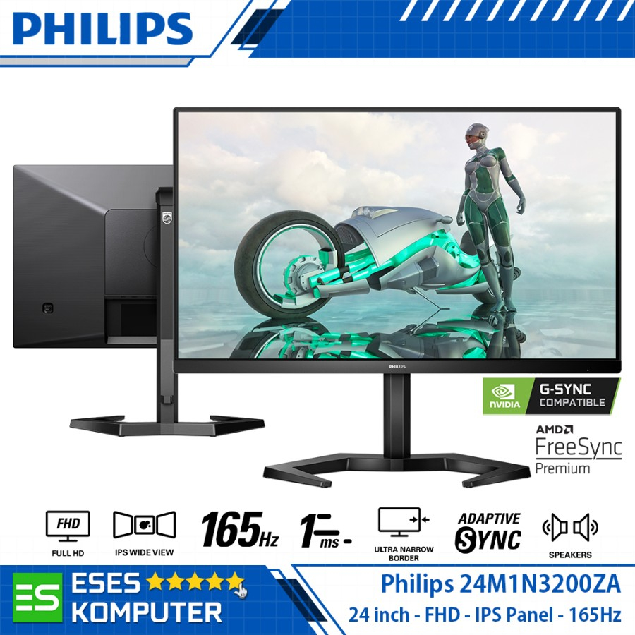 Jual Monitor Philips 24M1N3200ZA 24" IPS FHD 165Hz 1ms G-Sync Speakers ...