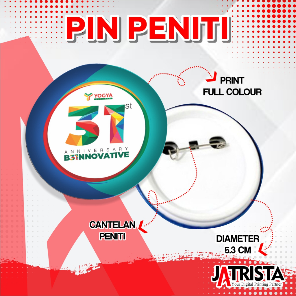 Jual CETAK PIN PLASTIK PIN PENITI | Shopee Indonesia