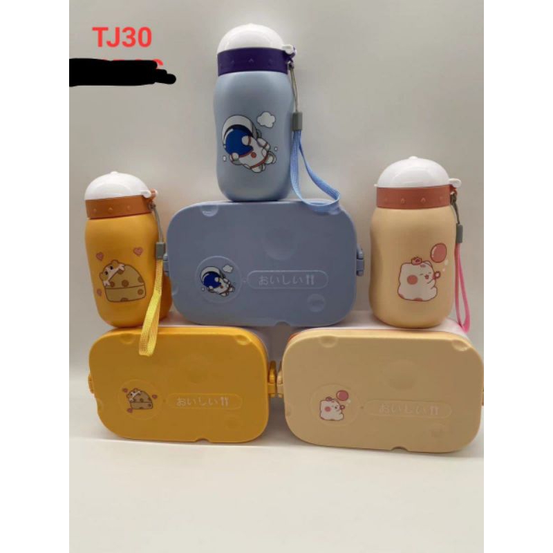 Jual Lunch Box anak set botol minum / Kotak Bekal Anak / Botol Minum Anak | Shopee Indonesia