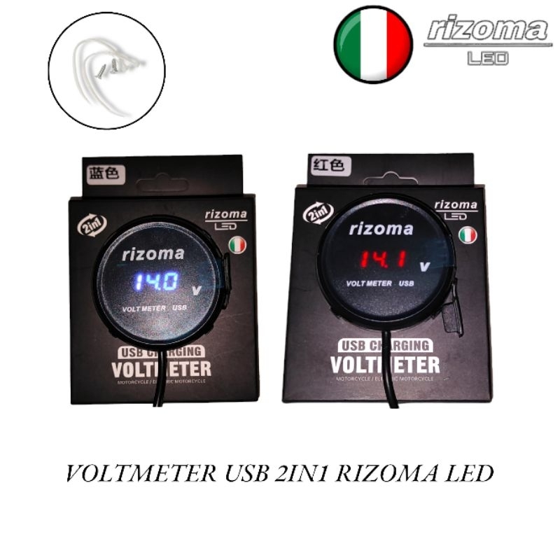 Jual VOLTMETER VOLT METER AKI USB 2IN1 BULAT RIZOMA LED UNIVERSAL VOLTMETER AKI 2 IN 1 PLUS USB ...