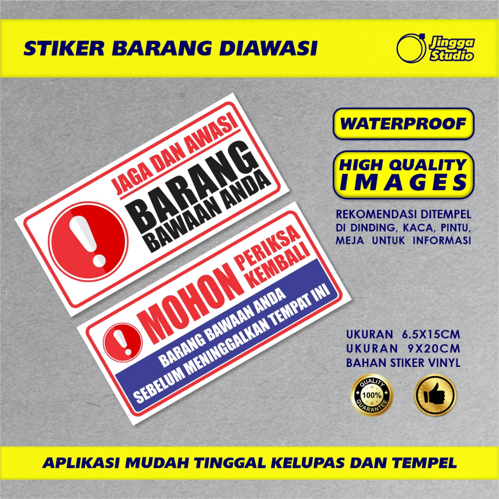 Jual Stiker Toko Jaga Barang Bawaan | Shopee Indonesia