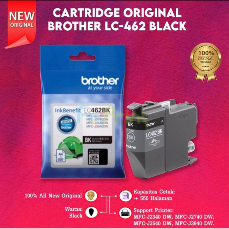 Jual Cartridge Tinta LC462 LC-462 Ink Original Printer Brother MFC ...