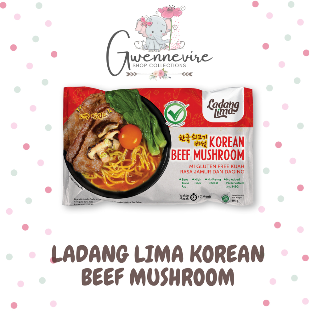 Jual LADANG LIMA - KOREAN BEEF MUSHROOM NOODLE / Mie Sehat / Mie Gluten ...
