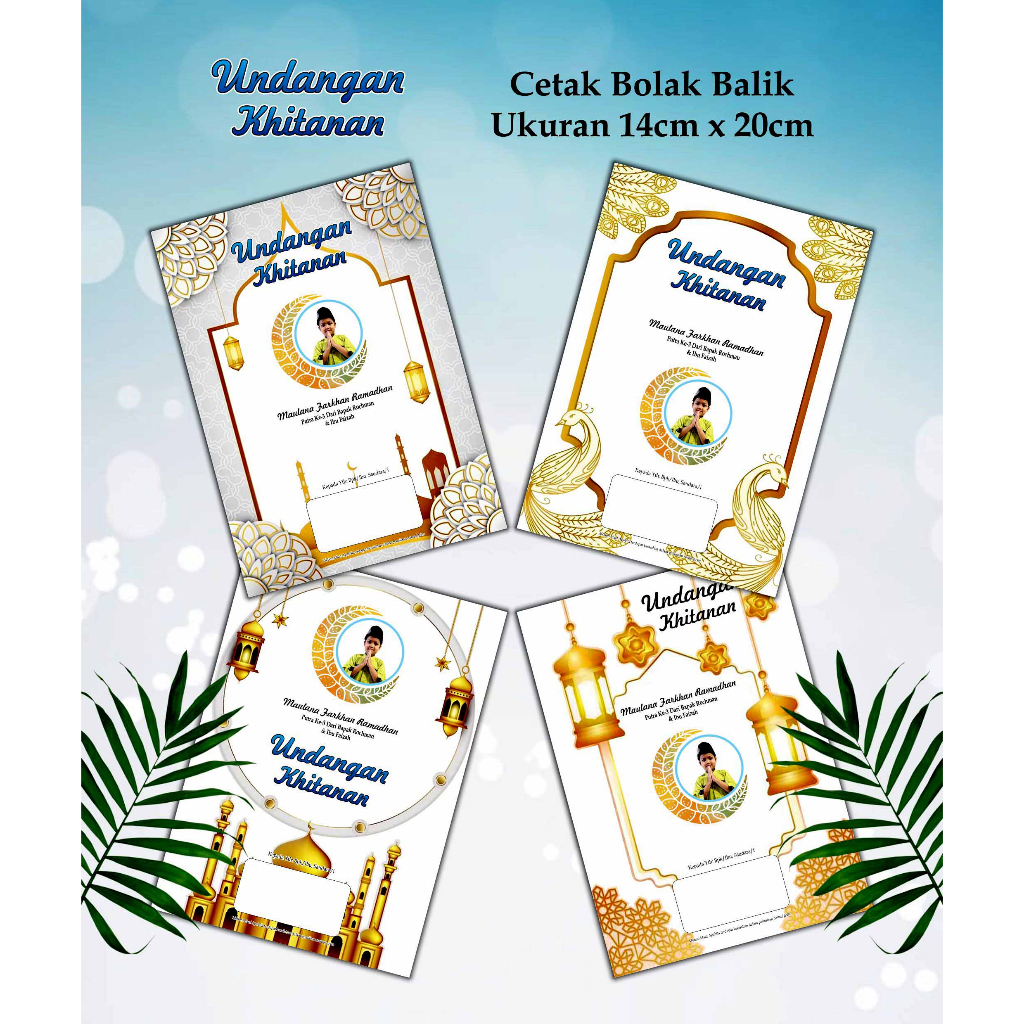 Jual Undangan Sunat 1 Lembar 2 sisi (Depan Belakang) Undangan Khitan ...