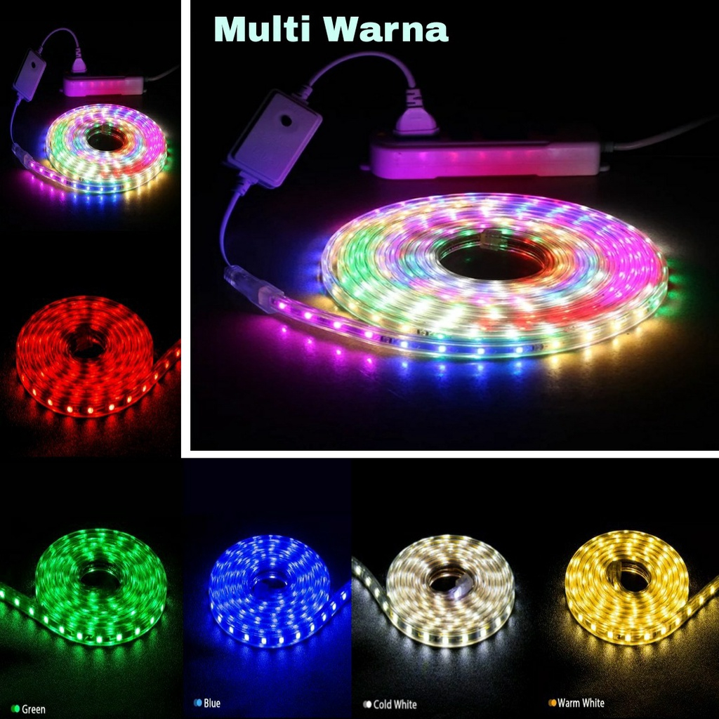 Jual Lampu LED STRIP SELANG 2835 10M 220v 10 M RGB Satu Set Tinggal ...