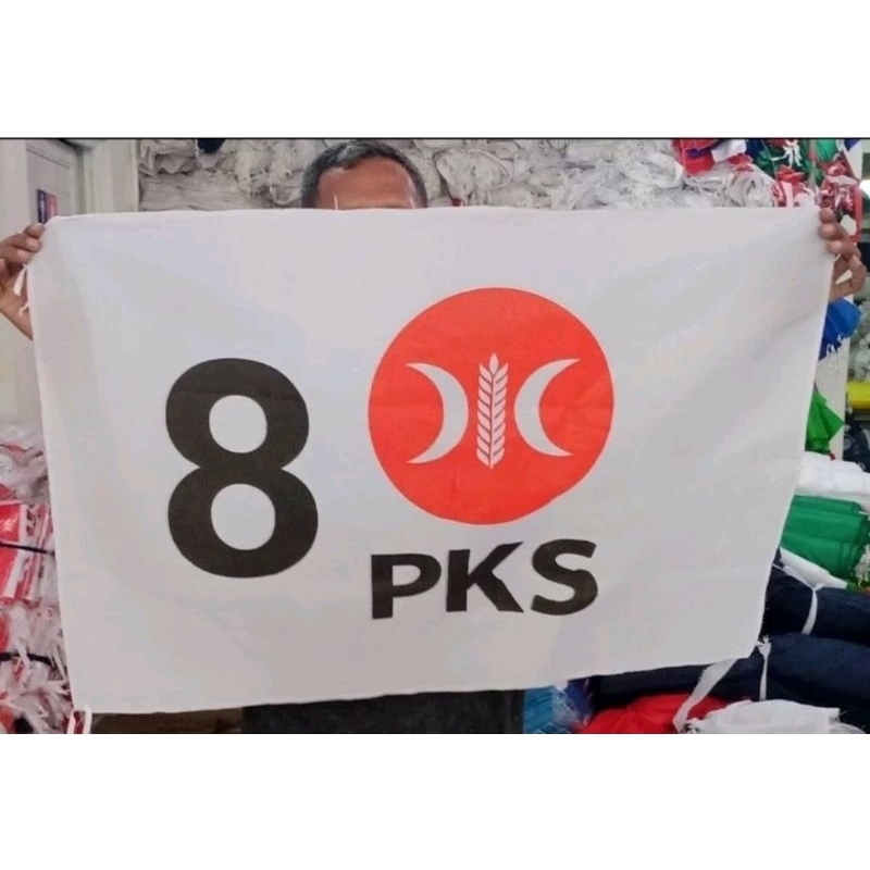 Jual bendera pks ukuran 60 x 90 standar buat dijalan/ sudah pakai nomor ...
