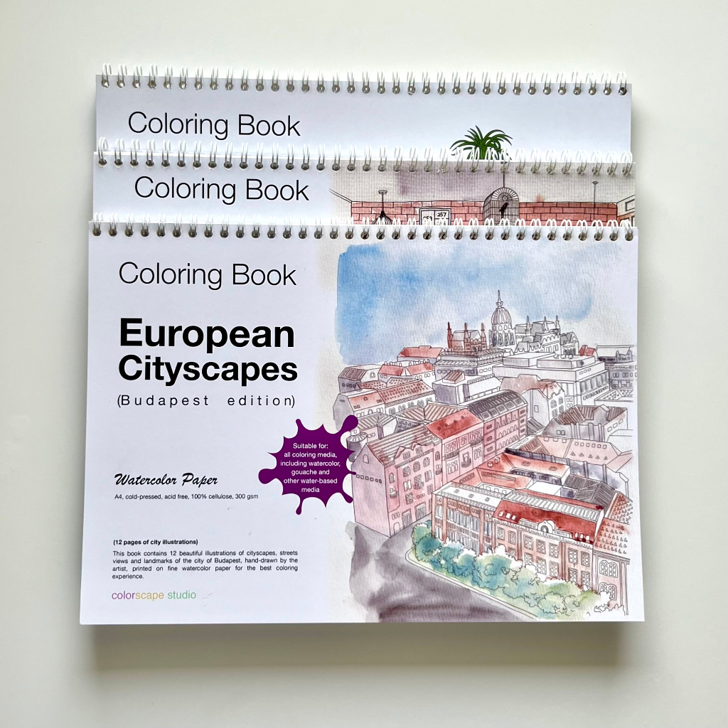 Jual Colorscape Watercolor & Mixed Media Coloring Book - European ...