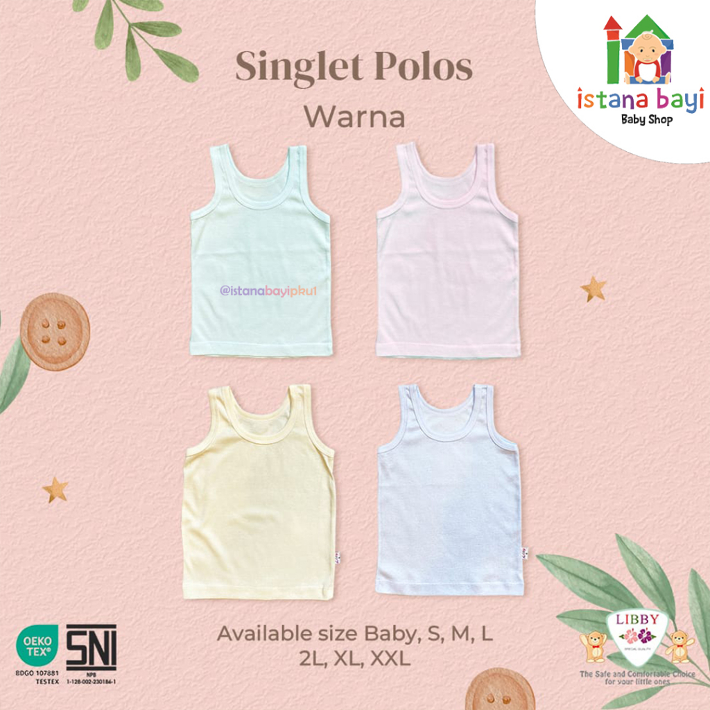 Jual Libby Singlet Warna S-XXL / Singlet bayi 1 Pcs | Shopee Indonesia