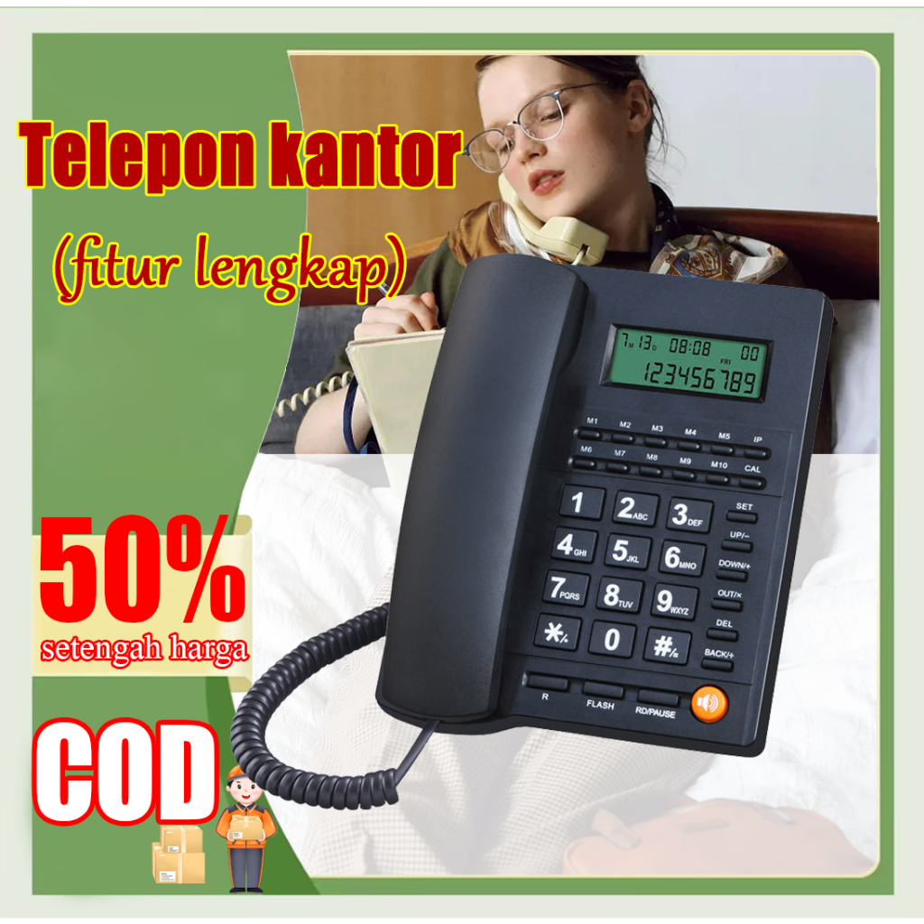 Jual Telepon tetap dengan layar tampilan panggilan masuk, cocok untuk ...