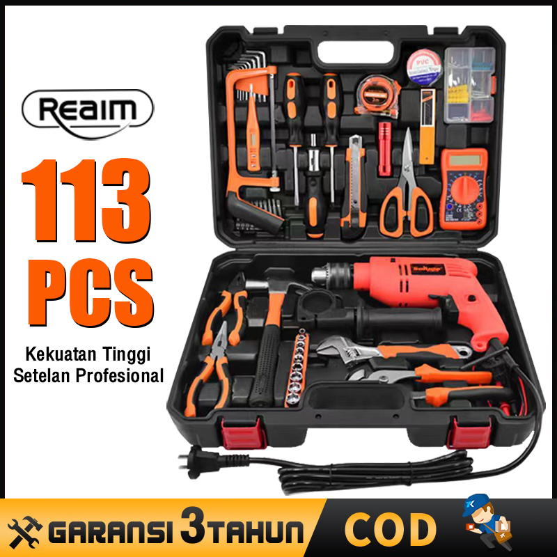 Jual Hand Toolset / Tool Kit Set / Toolbox Cordless Drill Set Kotak Alat Multifungsi Bor Listrik ...