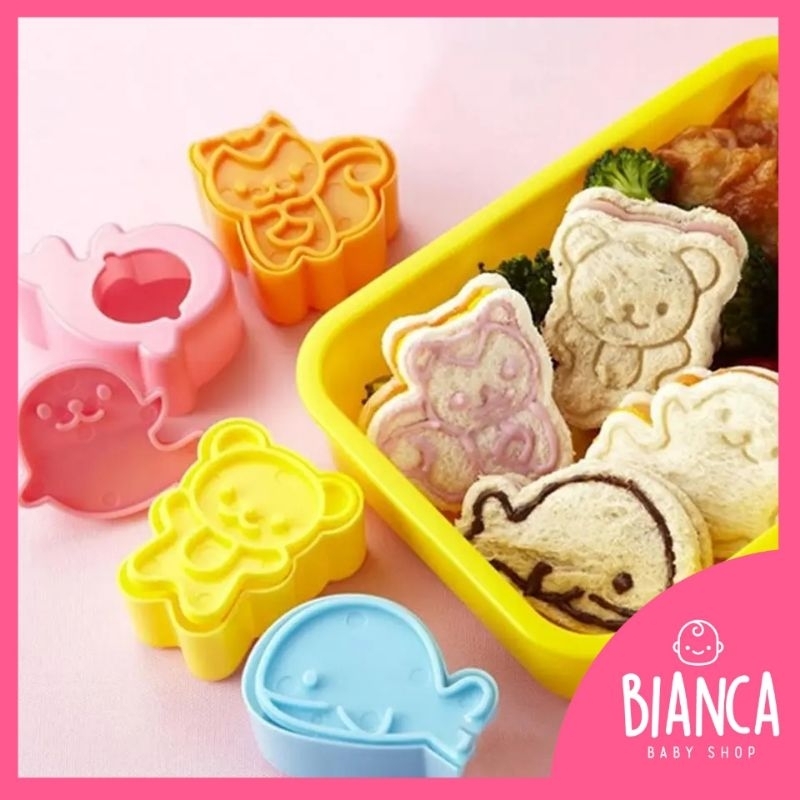 Jual BIANCA - Cetakan Roti Tawar Bekal Anak 4 in 1 WHALE SEAL SQUIRREL ...