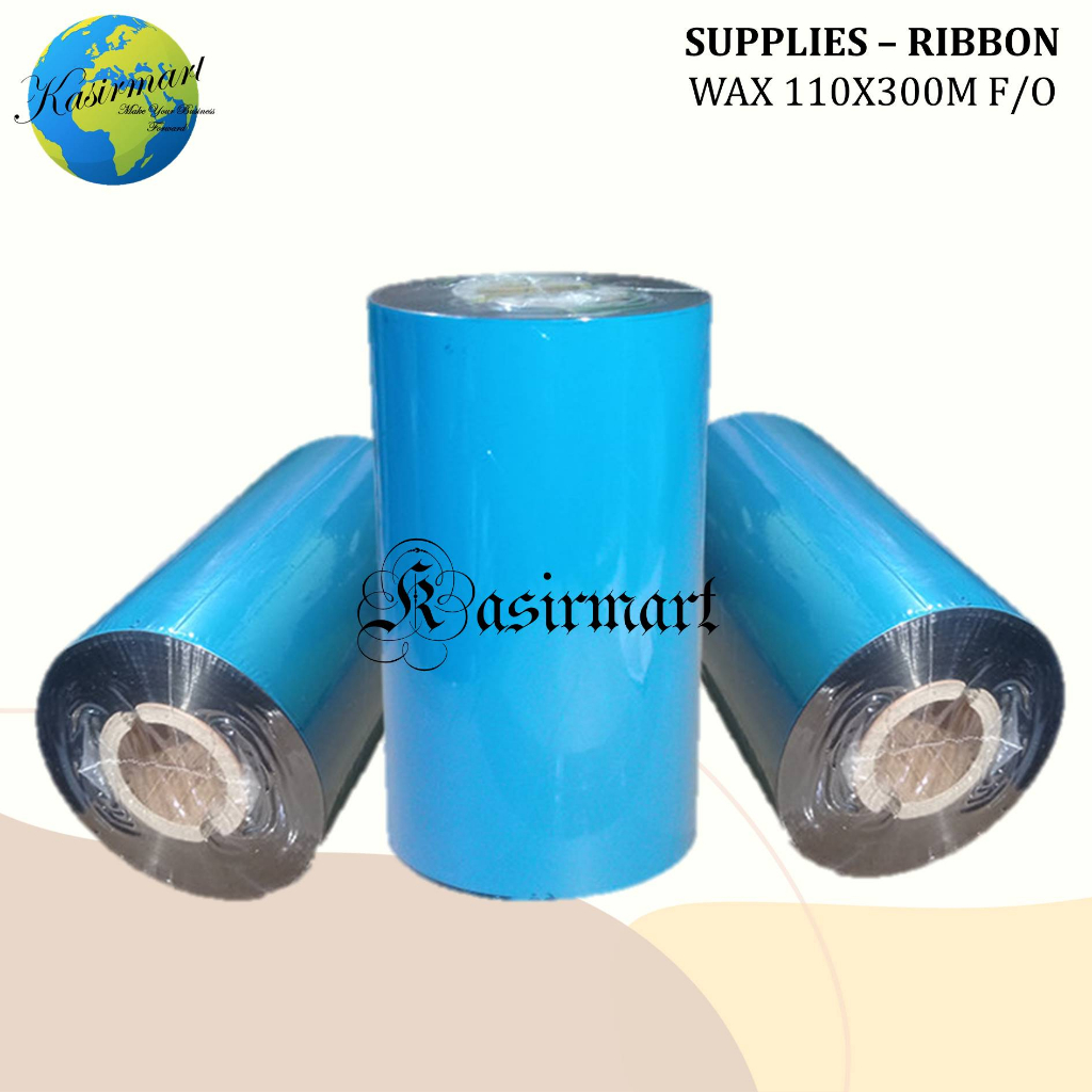 Jual Premium Wax 110x300 Meter Face Out Barcode Ribbon Printer Label ...