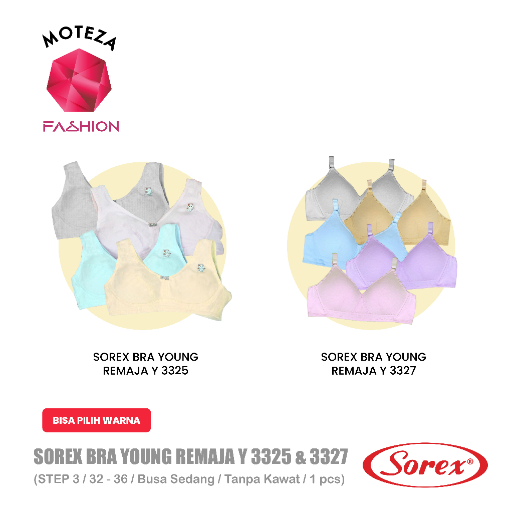 Jual Sorex Young 3325 3327 - Bra BH Anak Remaja Perempuan - Step 3 - BISA PILIH WARNA | Shopee ...