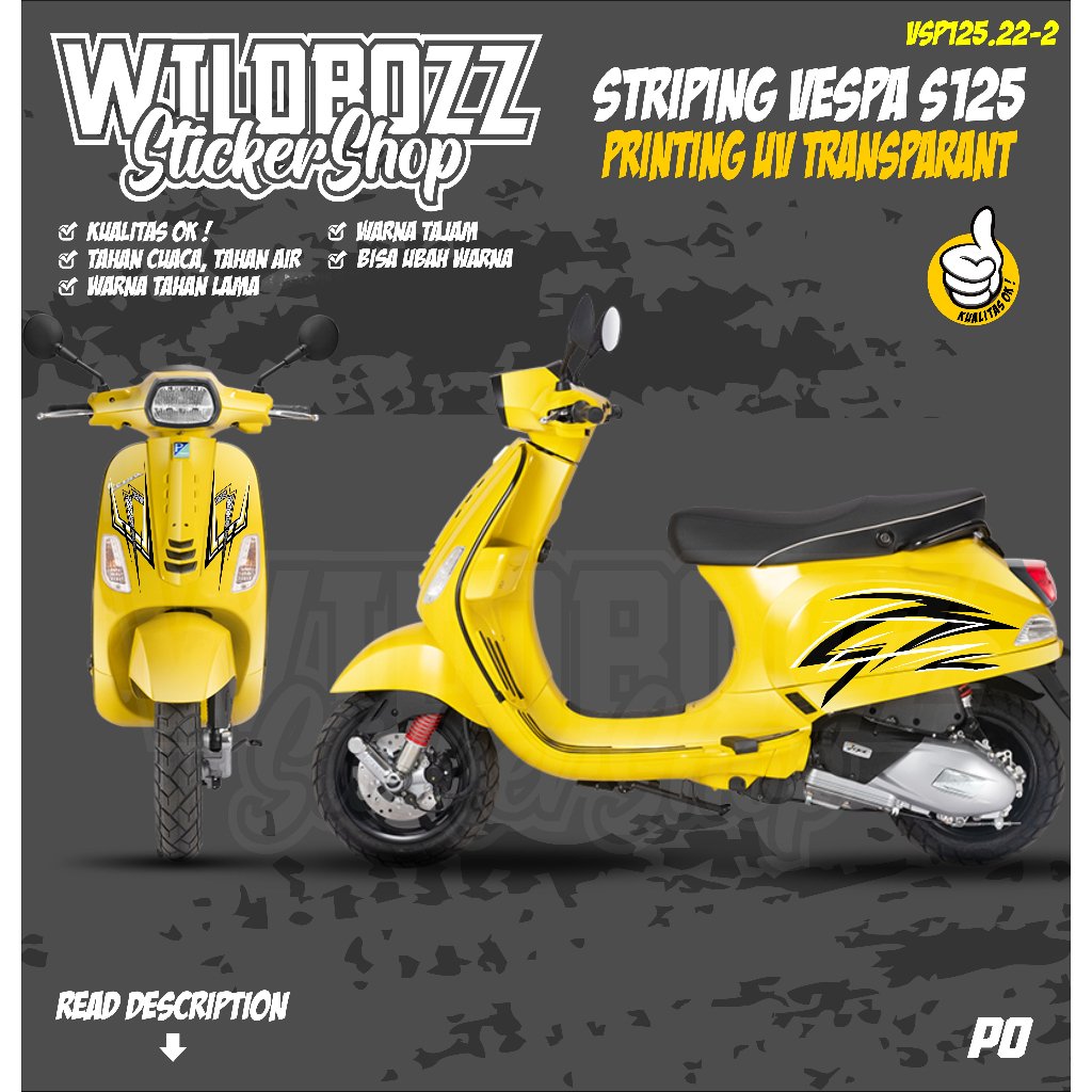 Jual striping vespa s125 2022 uv transparan (vsp125.22-2) wildbozz ...