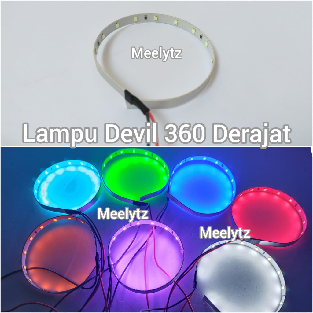 Jual Lampu LED devil eye demon eyes DE 360 derajat projector hid biled ...