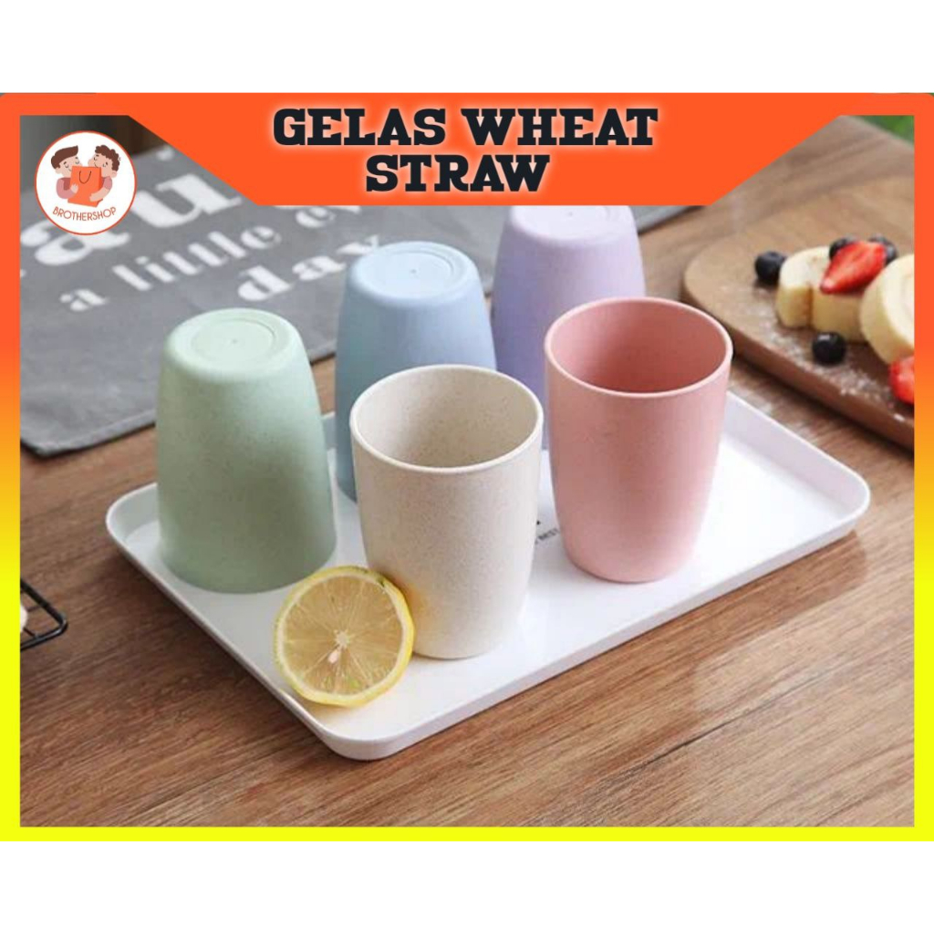 Jual Brother's Shop Gelas Wheat Straw Kopi Mug Cangkir - Gelas Gandum ...