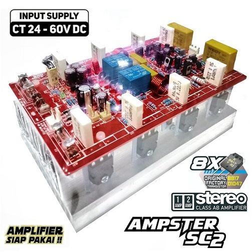Jual Kit Power Amplifier Stereo 2x200 AMPSTER SC2 SC-2 ( 2x200W ) 400Watt HerK + TR High Class ...