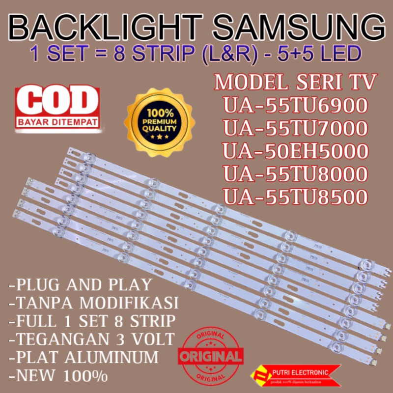 Jual BACKLIGHT TV LED SAMSUNG 55 INCH UA-55TU6900 UA-55TU7000 UA-50EH5000 UA-55TU8000 UA ...
