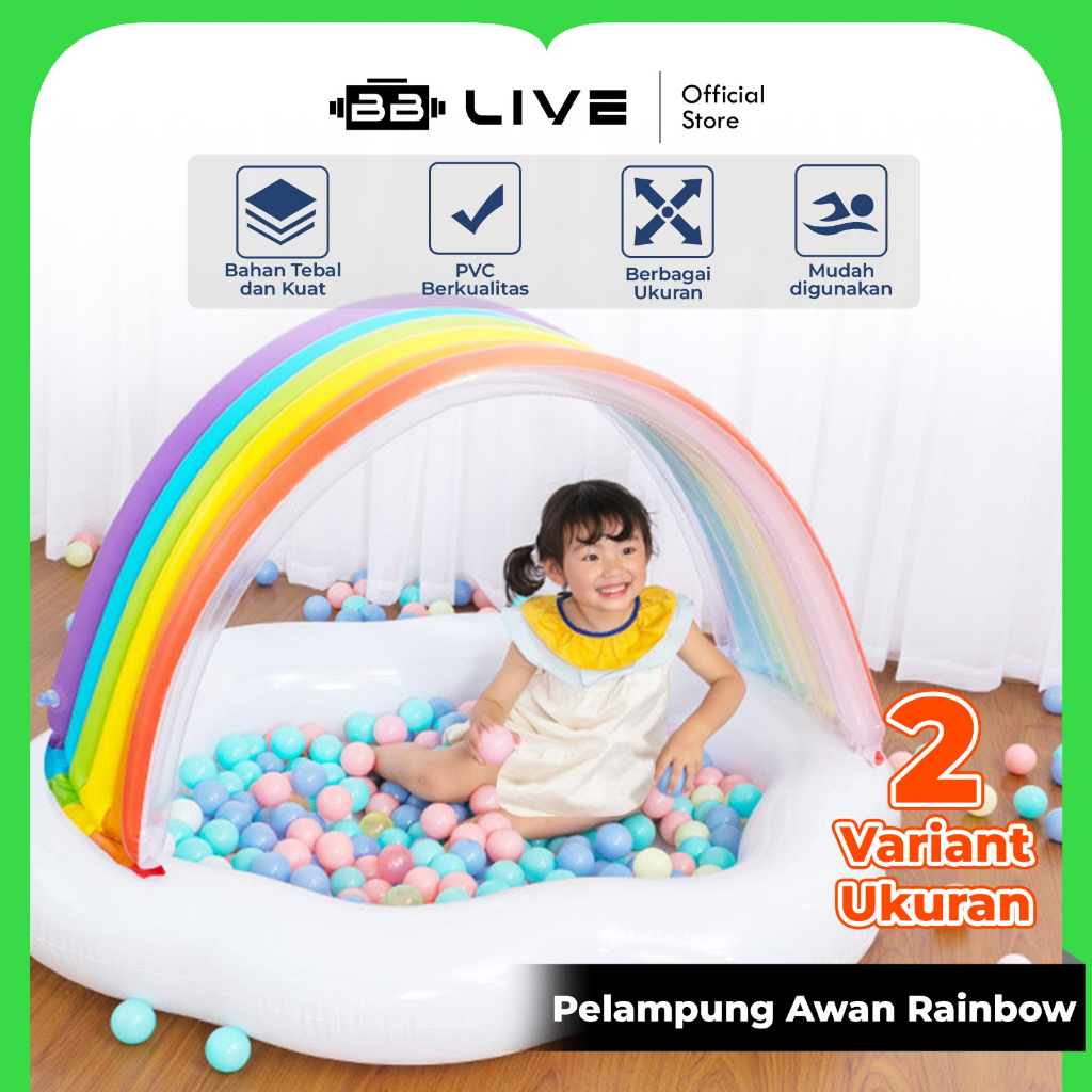 Jual BB LIVE Kolam Rainbow Cloud Baby Pool Sunshade Canopy / Pelampung ...