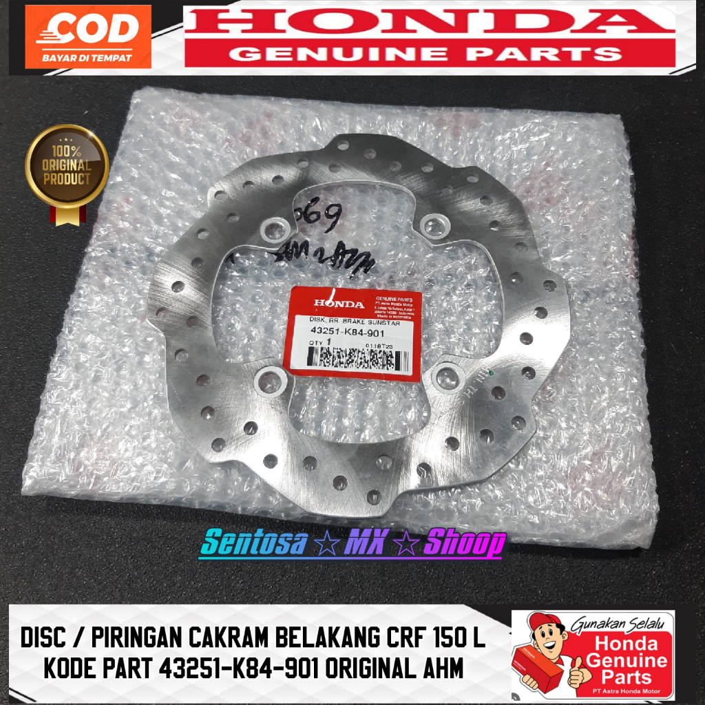 Jual [ CRF 150 L ] DISC BELAKANG / PIRINGAN CAKRAM BELAKANG SUNSTAR ...