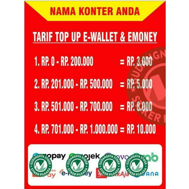 Jual STIKER VINYL BIAYA ADMIN (DIJUAL SATUAN, CUSTOM NAMA KONTER ...