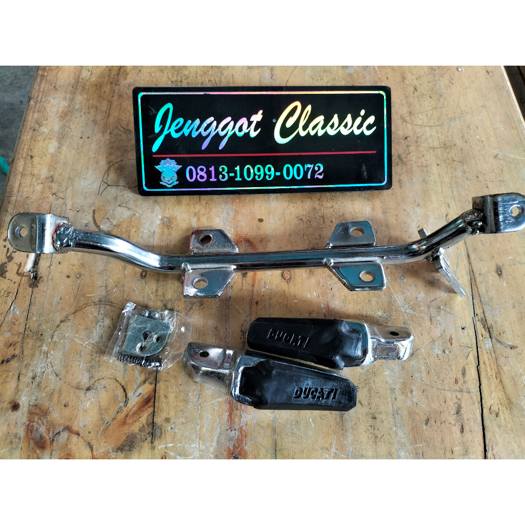 Jual Postep Step Besi Barstep crom set Karet Ducati PNP GL MP Tiger CB ...