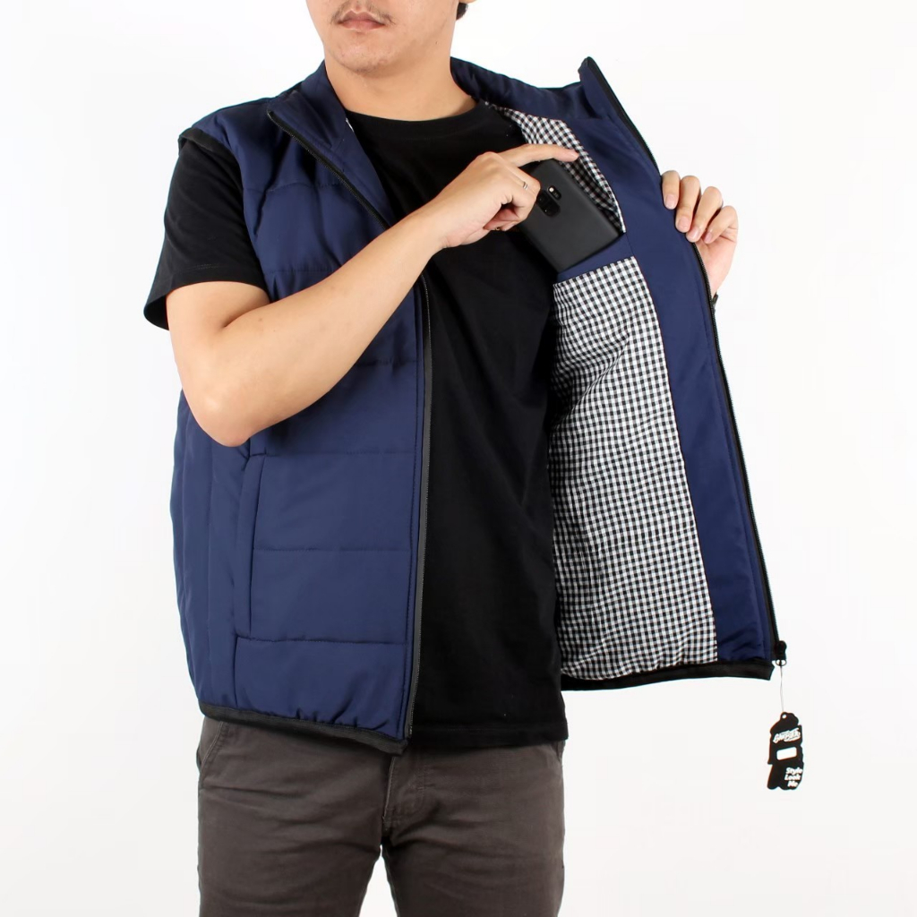 Jual Jaket Rompi Pria Keren - Rompi Motor Pria - Jaket Rompi Gelembung ...